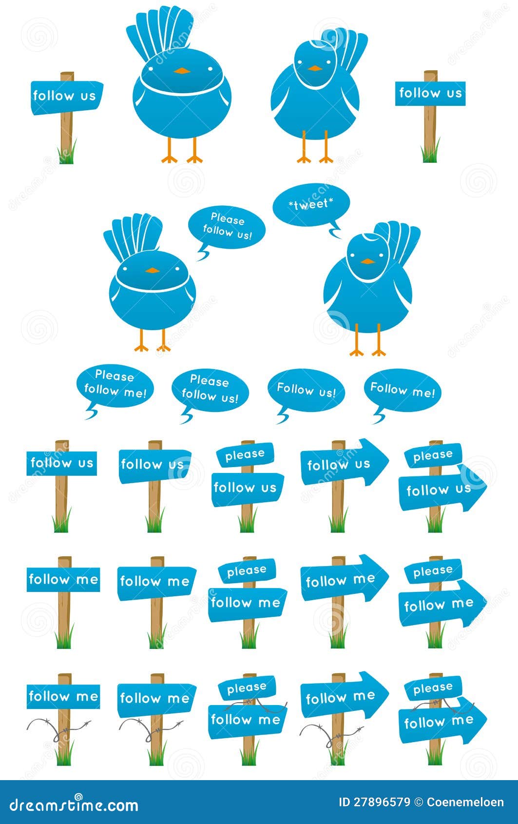 Twitter Birds Collection Cartoon Vector | CartoonDealer.com #27896579