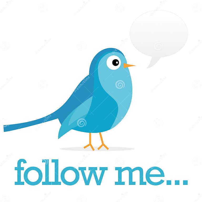 Twitter Blue Bird with Comments Bubble Stock Illustration ...