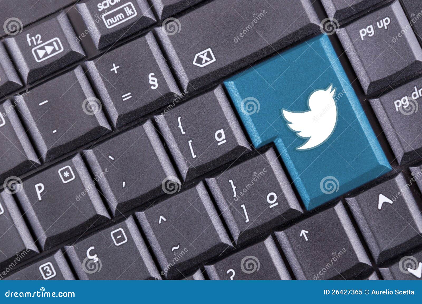 Twitter button editorial image. Image of enter, keys - 26427365