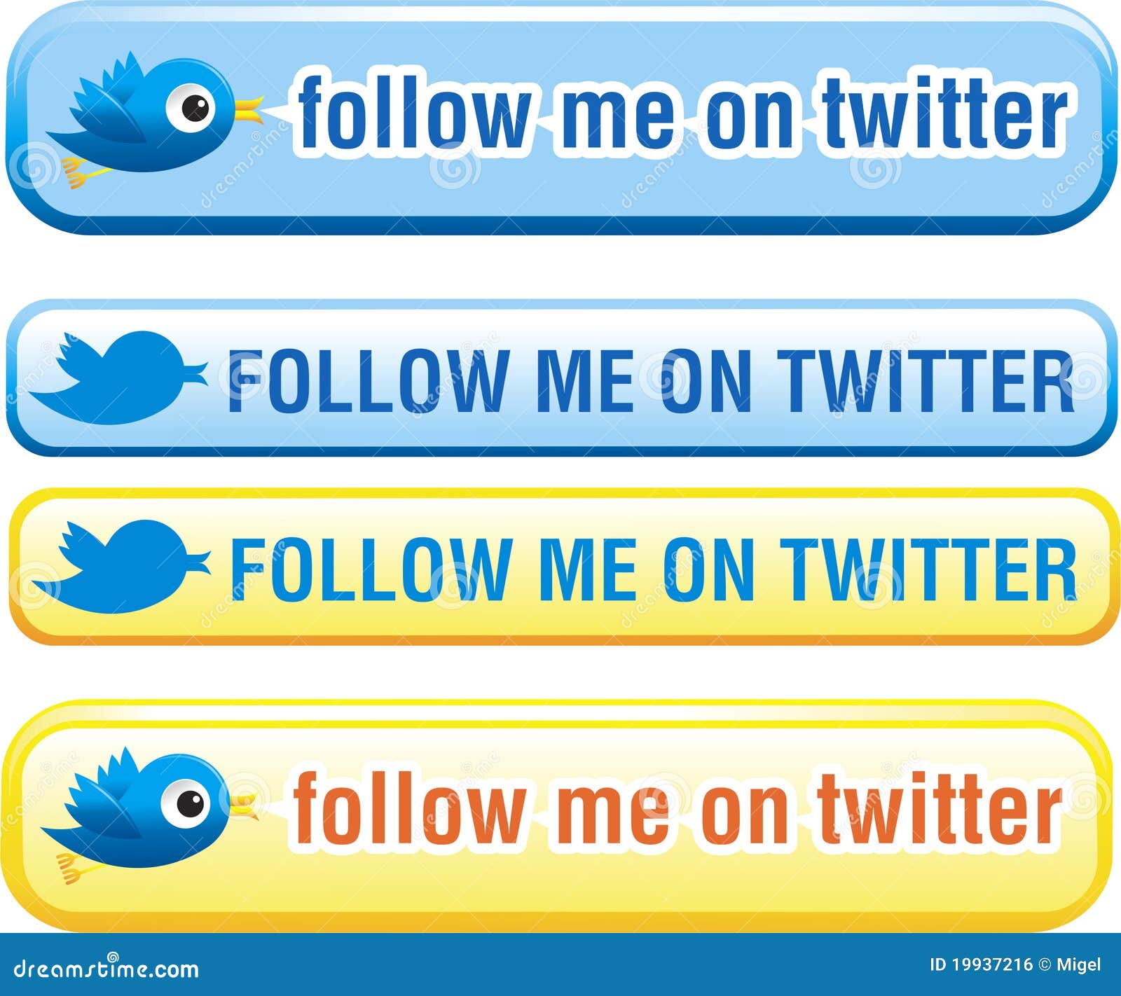 Twitter buttons set editorial photo. Illustration of network - 19937216