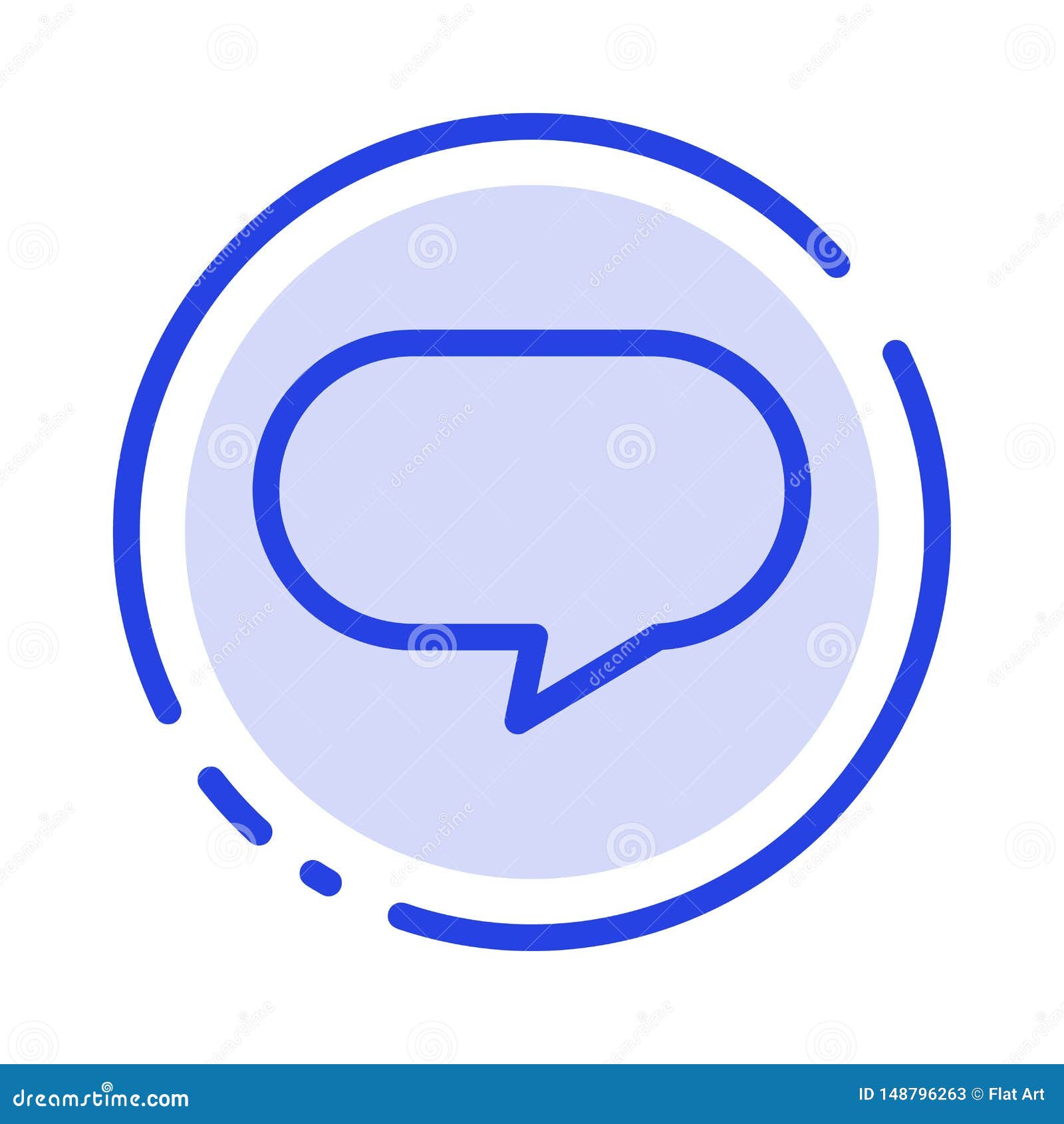 Twitter, Chat, Chatting Blue Dotted Line Line Icon Stock Vector ...