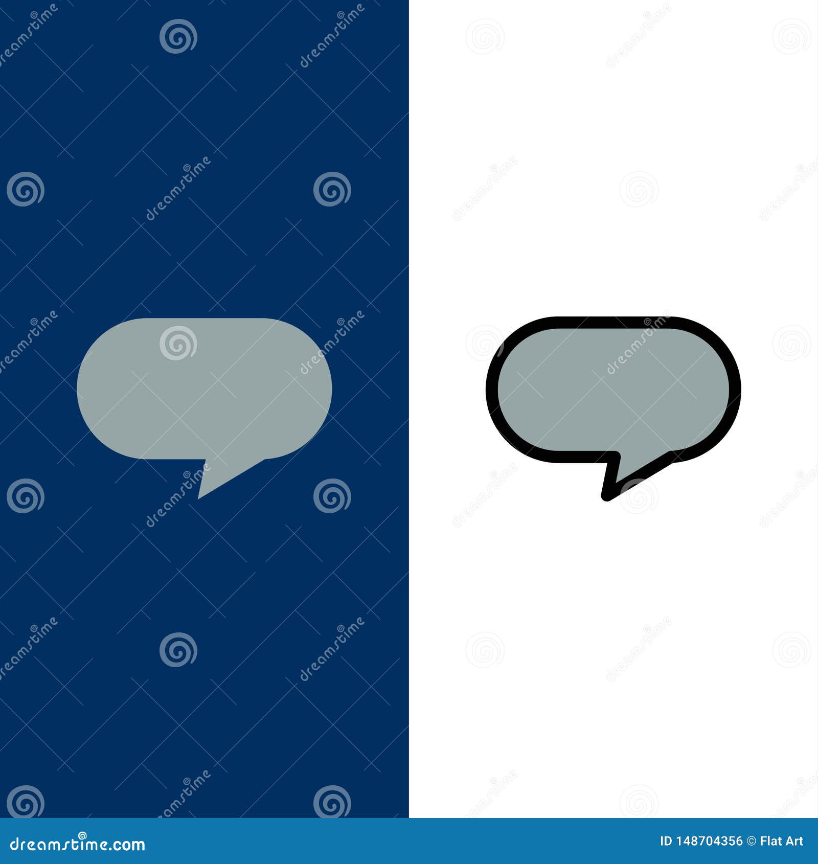 Twitter, Chat, Chatting Icons. Flat and Line Filled Icon Set Vector ...