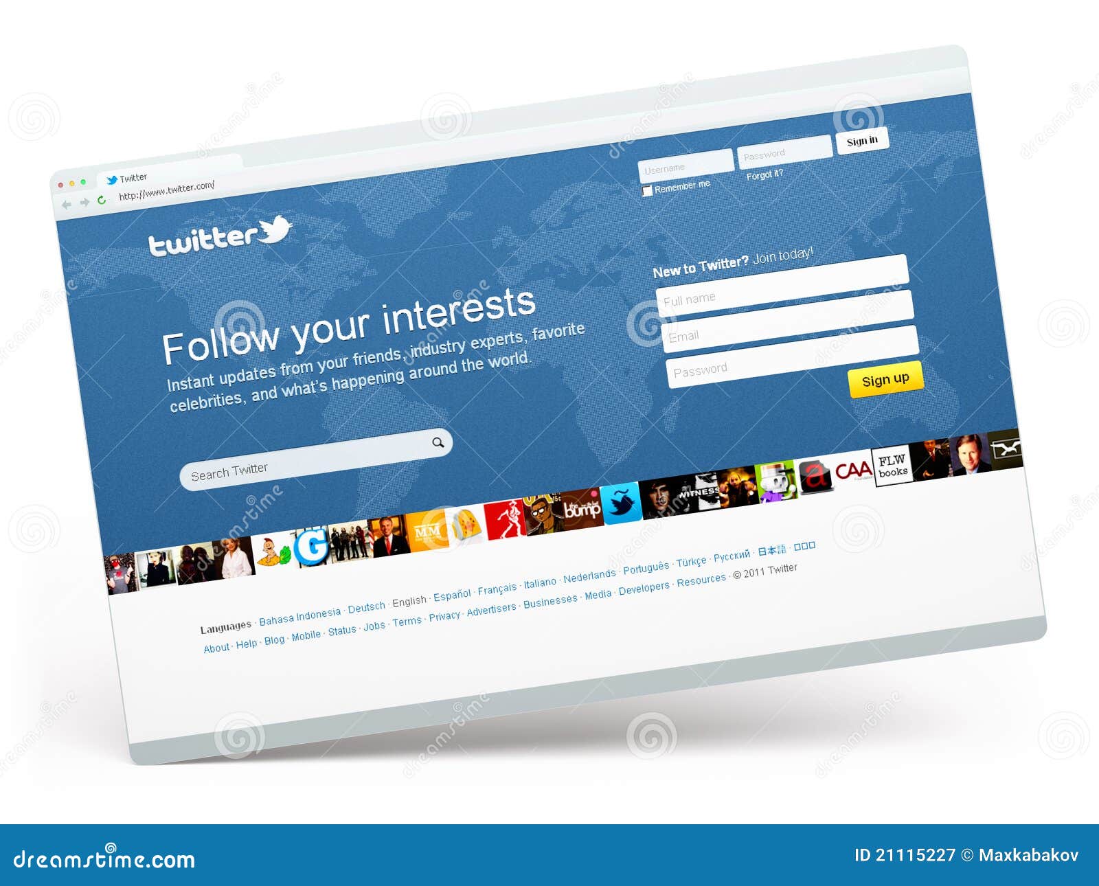 Twitter.com home page editorial photography. Illustration of commerce ...