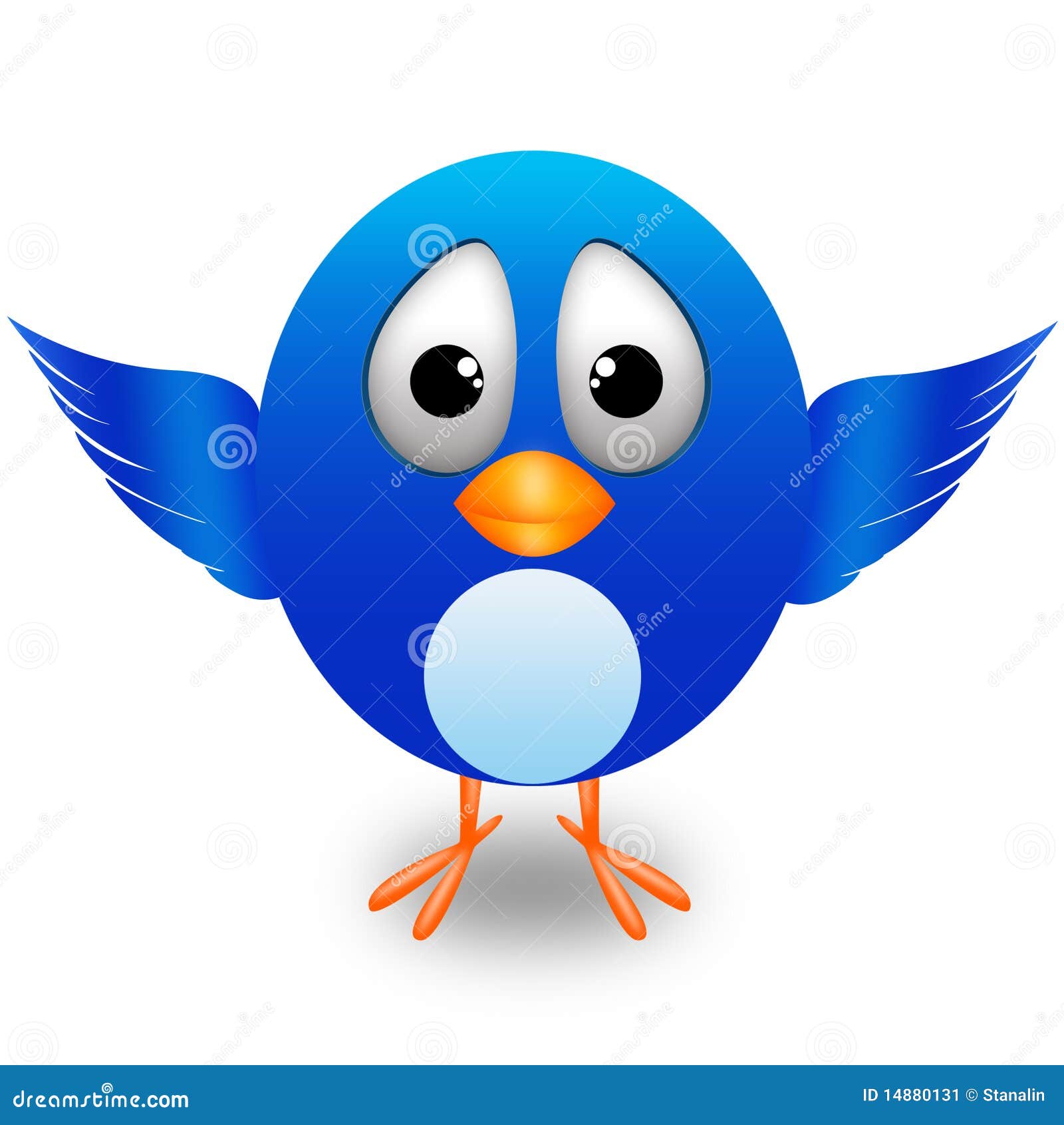 Twitter cute bird stock illustration. Illustration of flying - 14880131