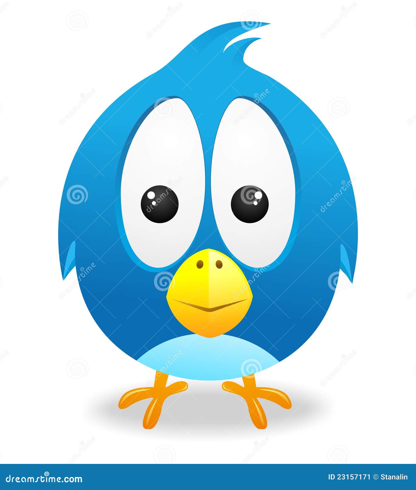 Twitter cute bird vector stock vector. Illustration of singing - 23157171