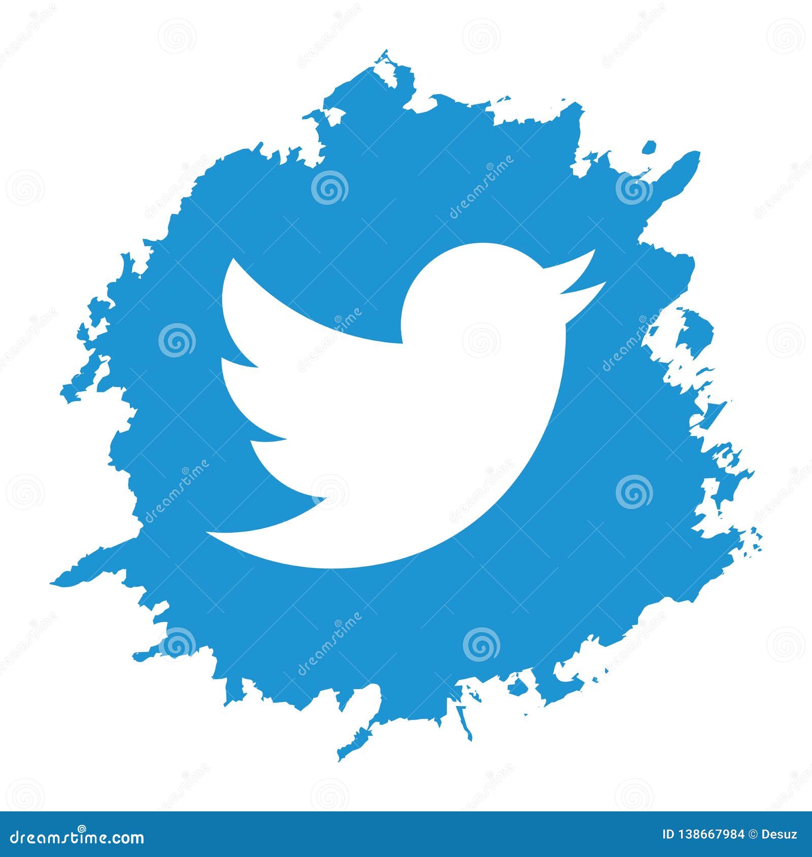 Twitter-de Vector Van De Pictogram Grunge Stijl Redactionele Stock ...