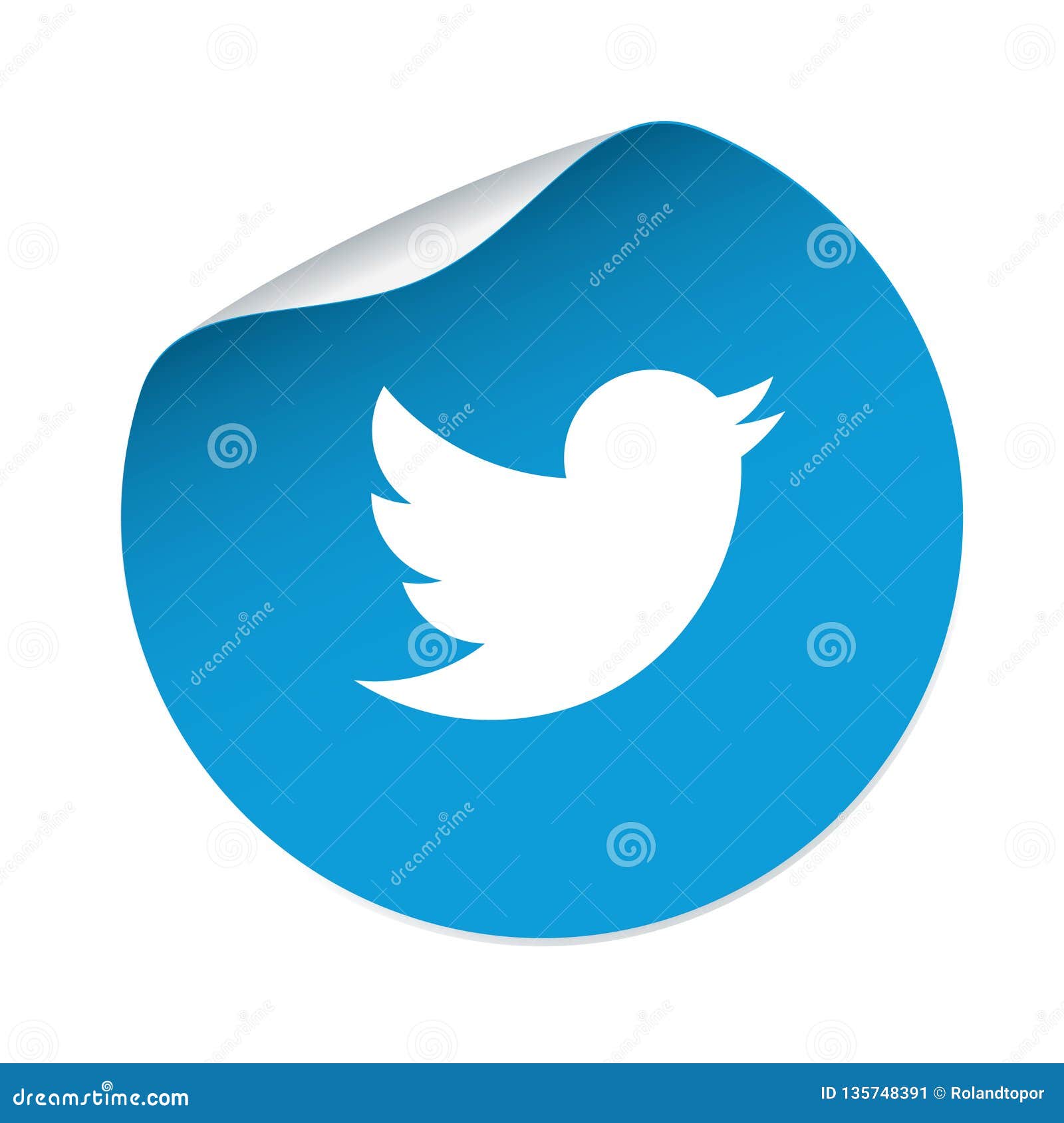 Twitter Icon and Blue Vector Sticker Editorial Photo - Illustration of ...