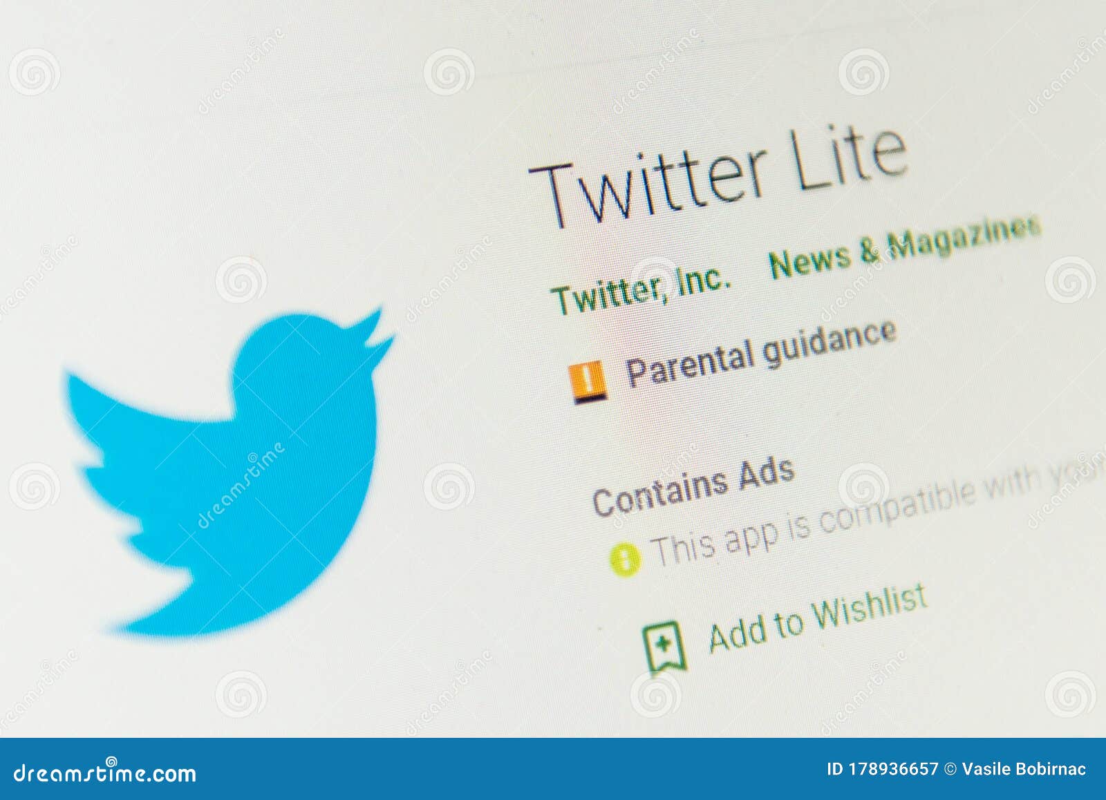 Twitter Lite App Icon. Selective Focus. Editorial Photography - Image ...