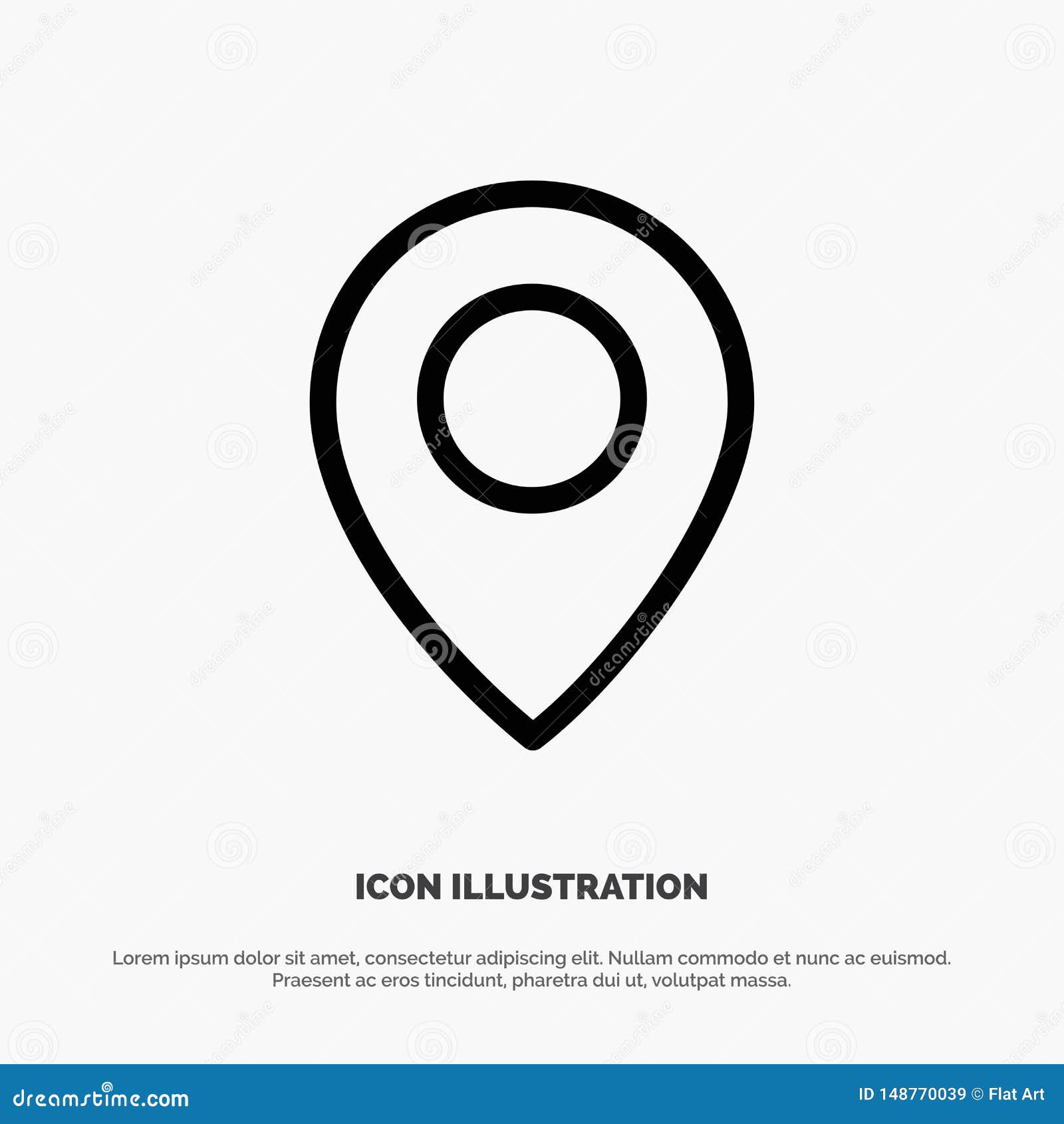 Twitter, Location, Map Line Icon Vector Stock Vector - Illustration of ...
