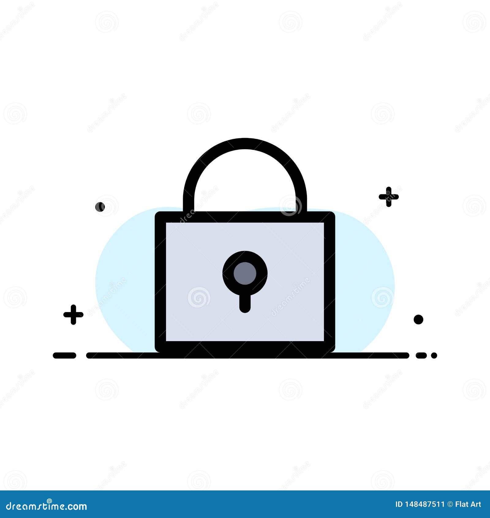 Twitter, Lock, Locked Business Flat Line Filled Icon Vector Banner ...