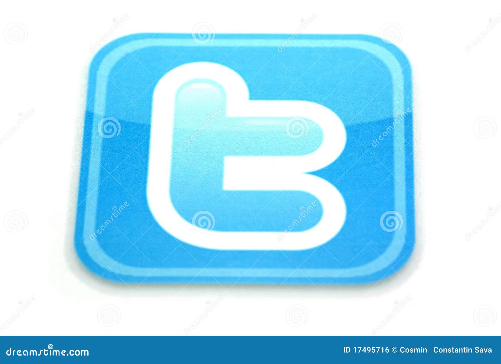 Twitter Logo, Printed On Paper, Hangind On A Rope With Red Heart ...