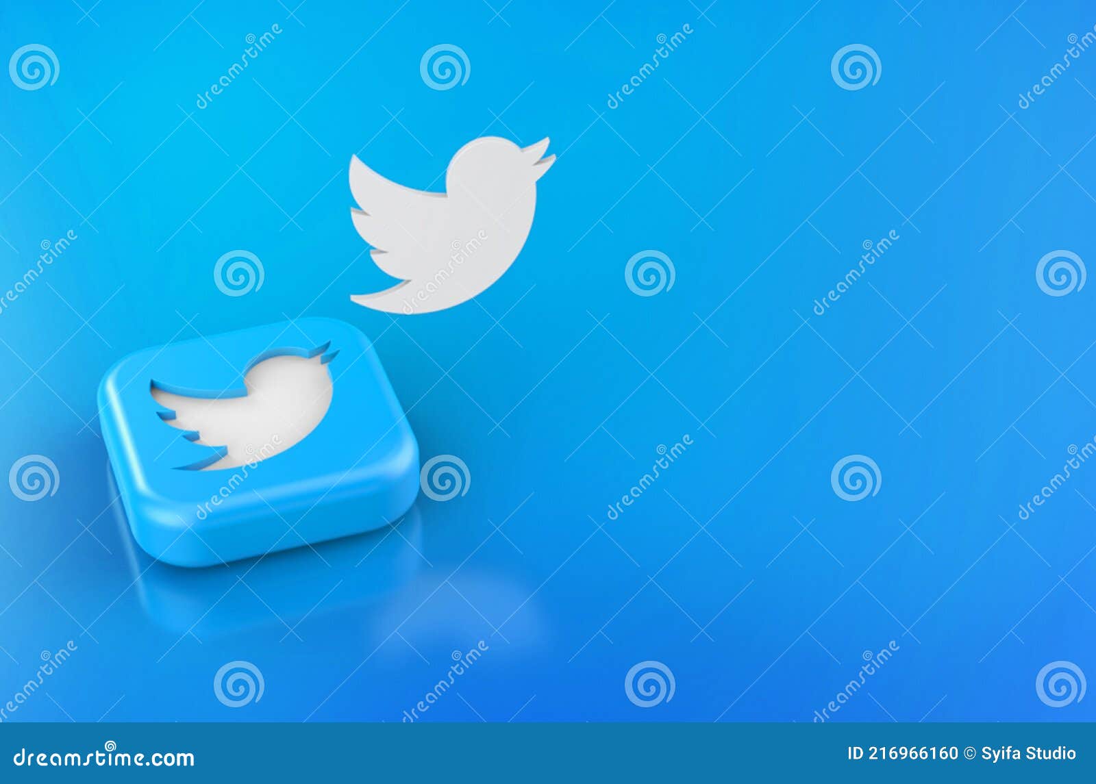 Twitter Logo 3d Rendering Illustration Editorial Image - Illustration ...
