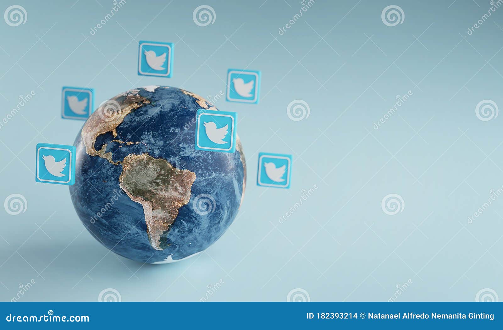 Twitter Logo Icon Around Earth. Popular App Concept Editorial Stock ...