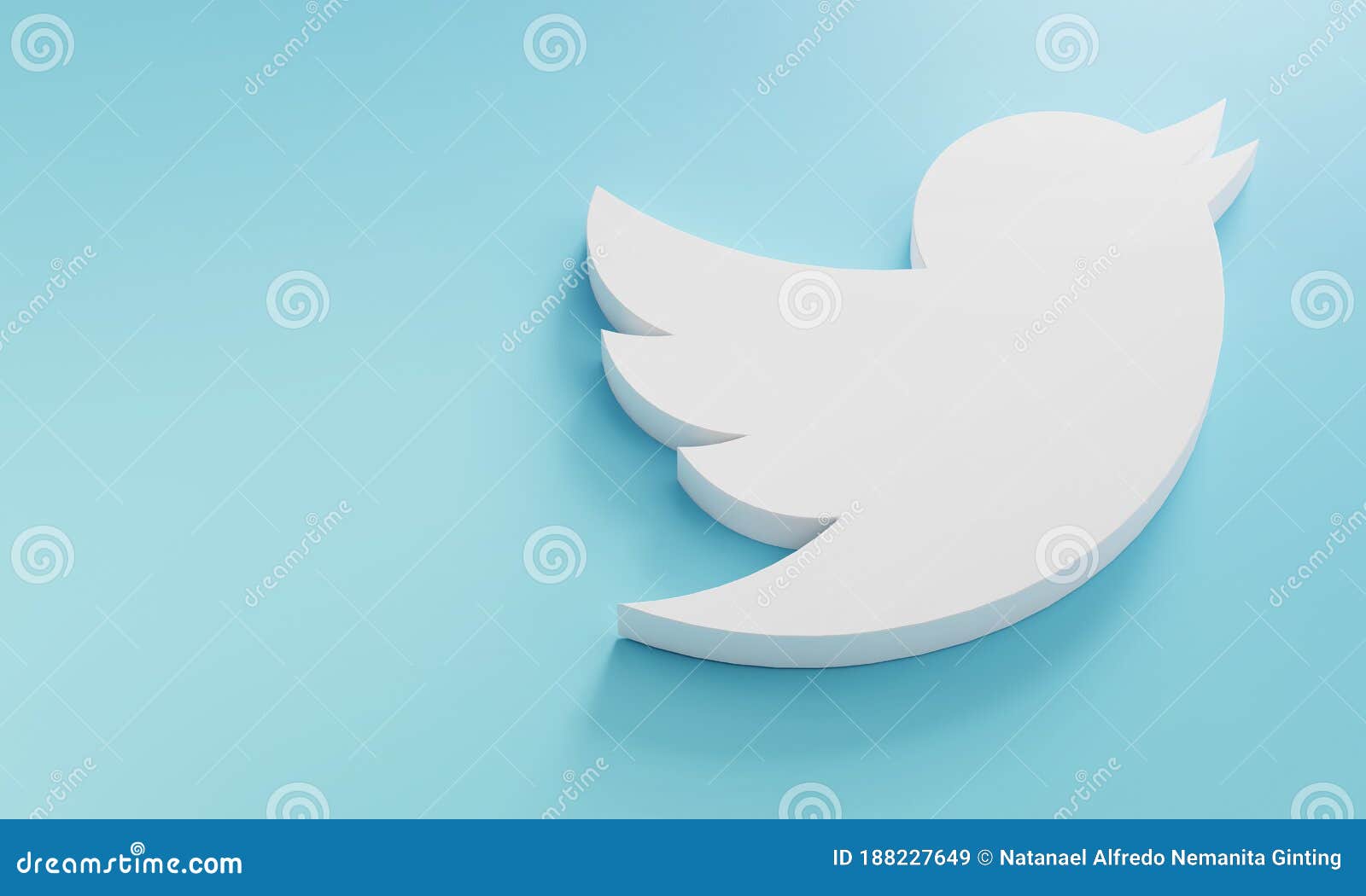 Twitter Logo Minimal Simple Design Template. Copy Space 3D Editorial ...