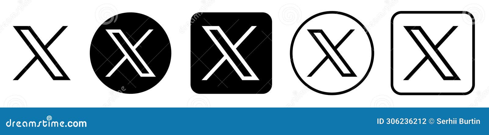 Twitter Logo Set. New Logo Icon Twitter, Twitter X Sign New Name By ...