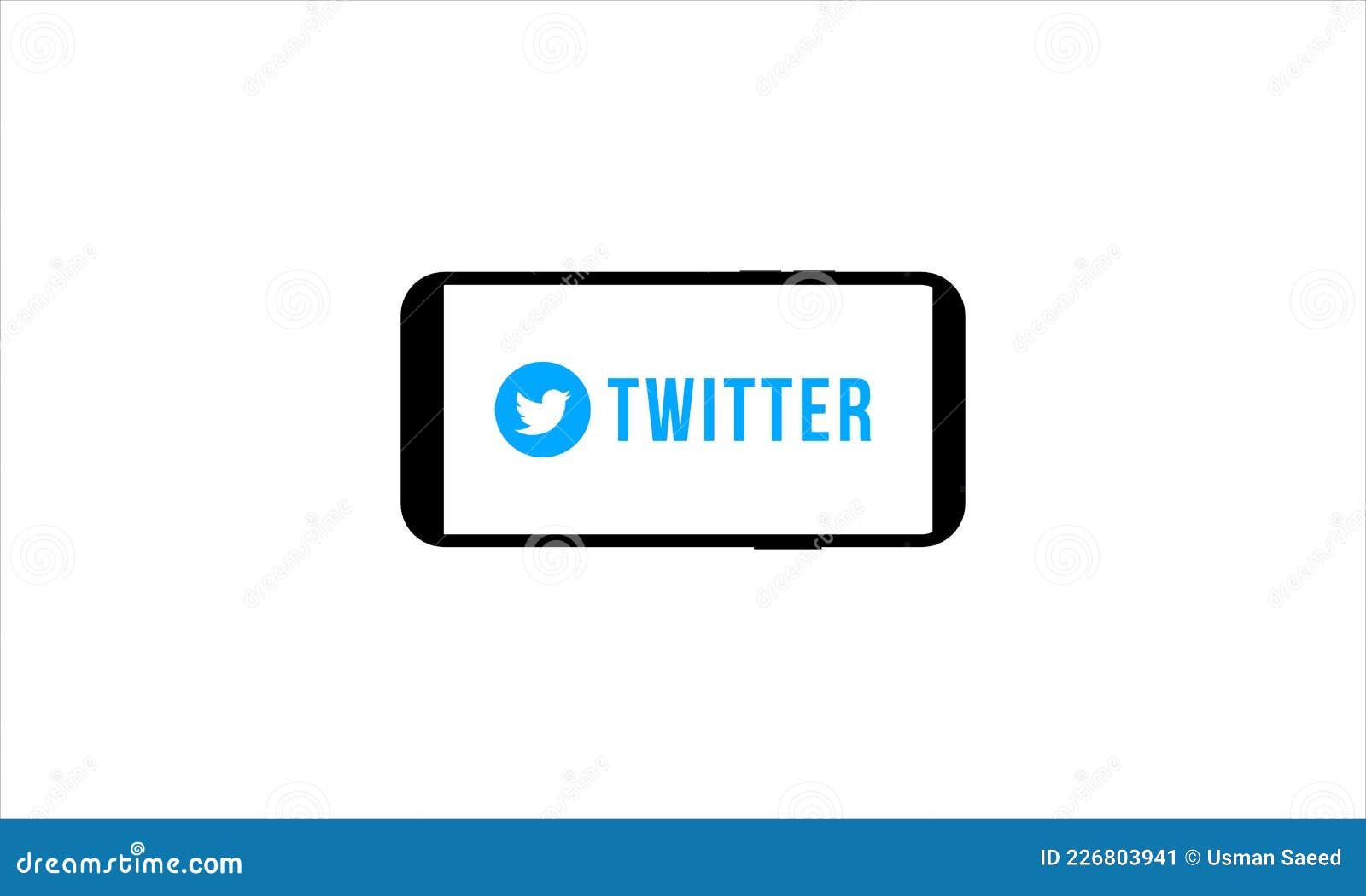 Twitter Logo on Phone Screen Icon Logo Design Vector Illustration ...
