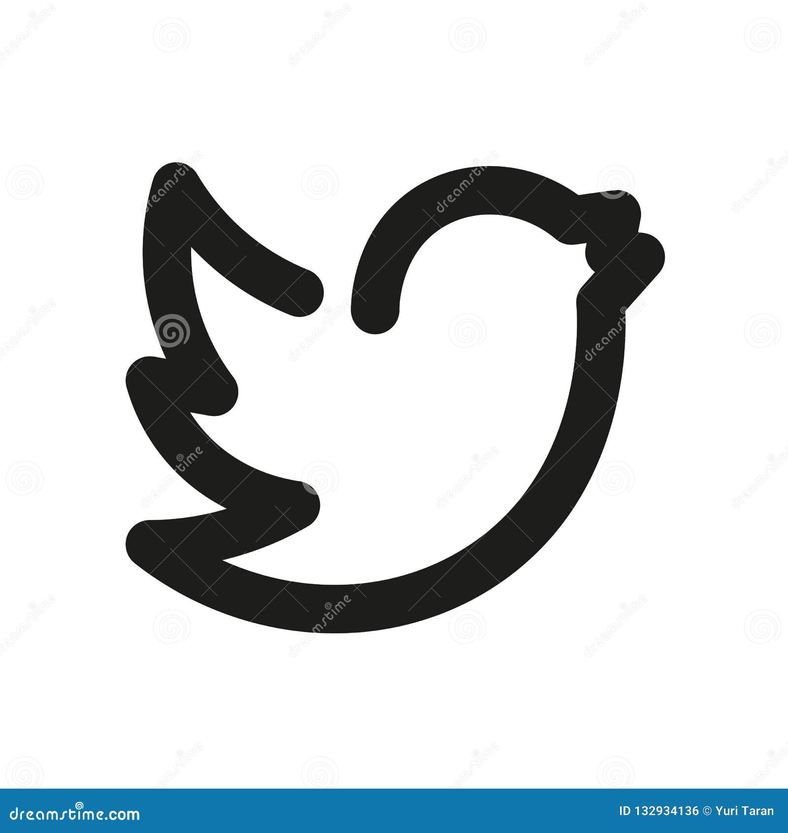 Twitter Logo. Simple Line Icons for Web Editorial Photo - Illustration ...