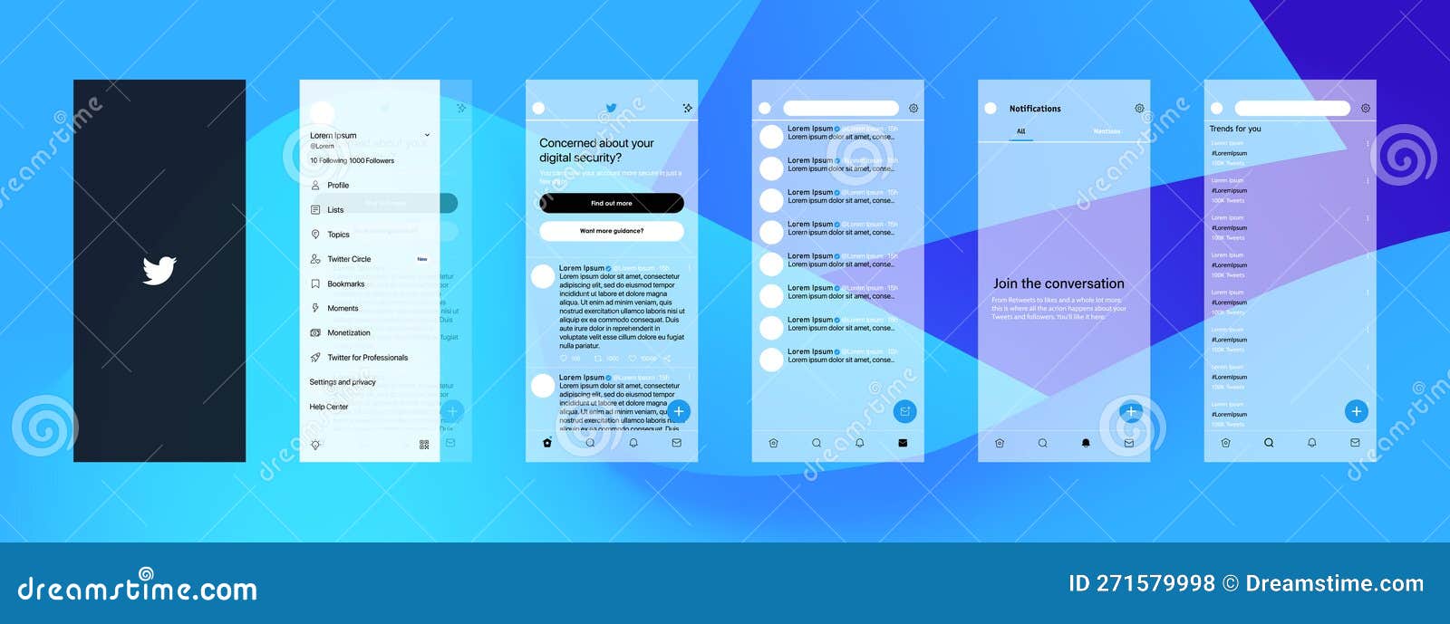 Twitter Mobile Interface. Twitter Screen Social Media, Social Network ...
