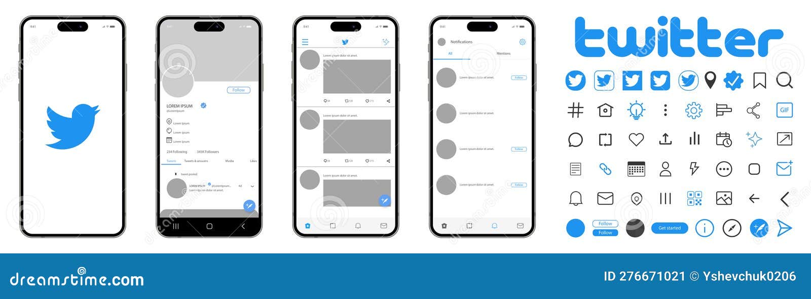 Twitter. Twitter Mockup. Twitter Mobile App Interface Template on Apple ...