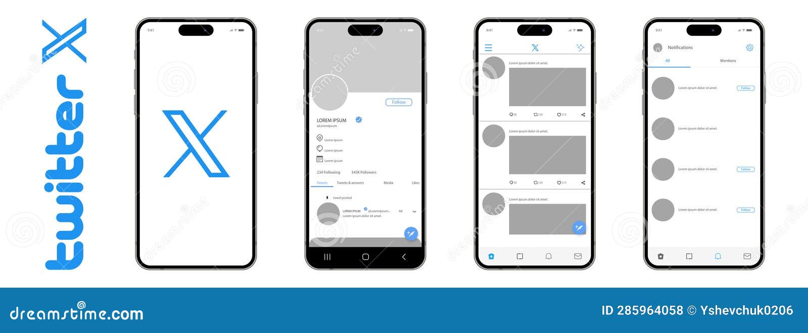 Twitter. Twitter Mockup. Twitter Mobile App Interface Template on Apple ...
