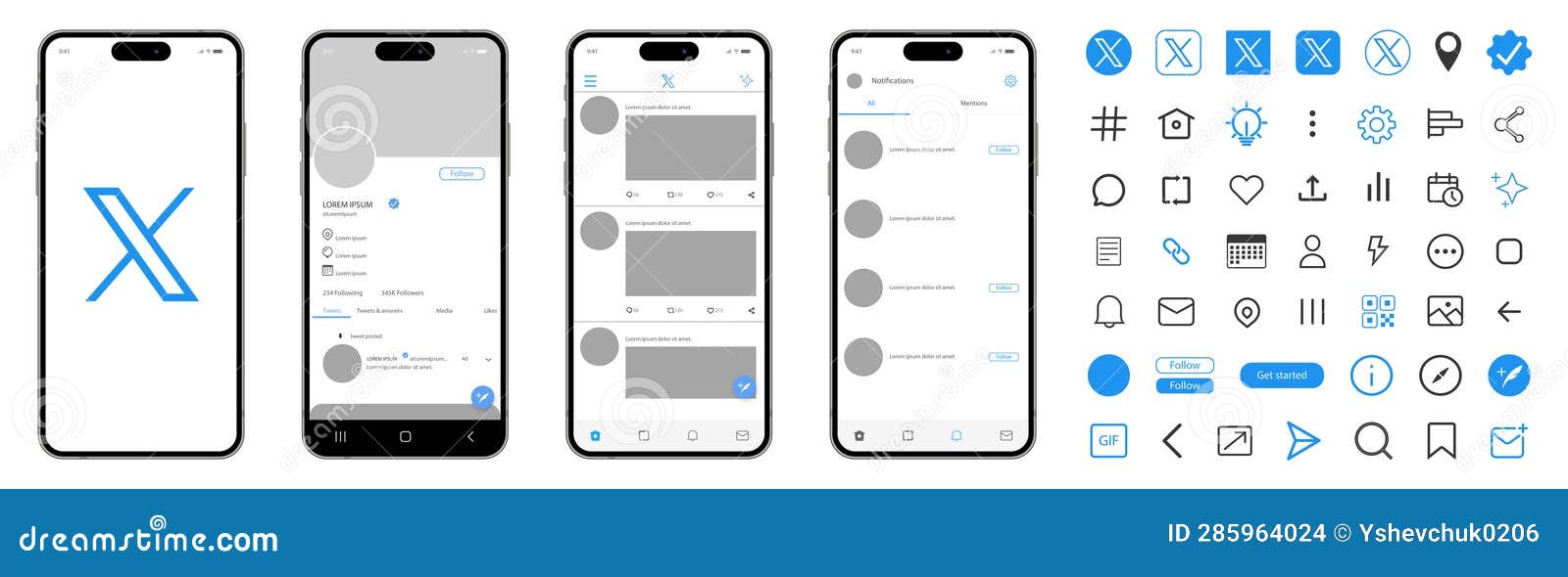 Twitter. Twitter Mockup. Twitter Mobile App Interface Template on Apple ...