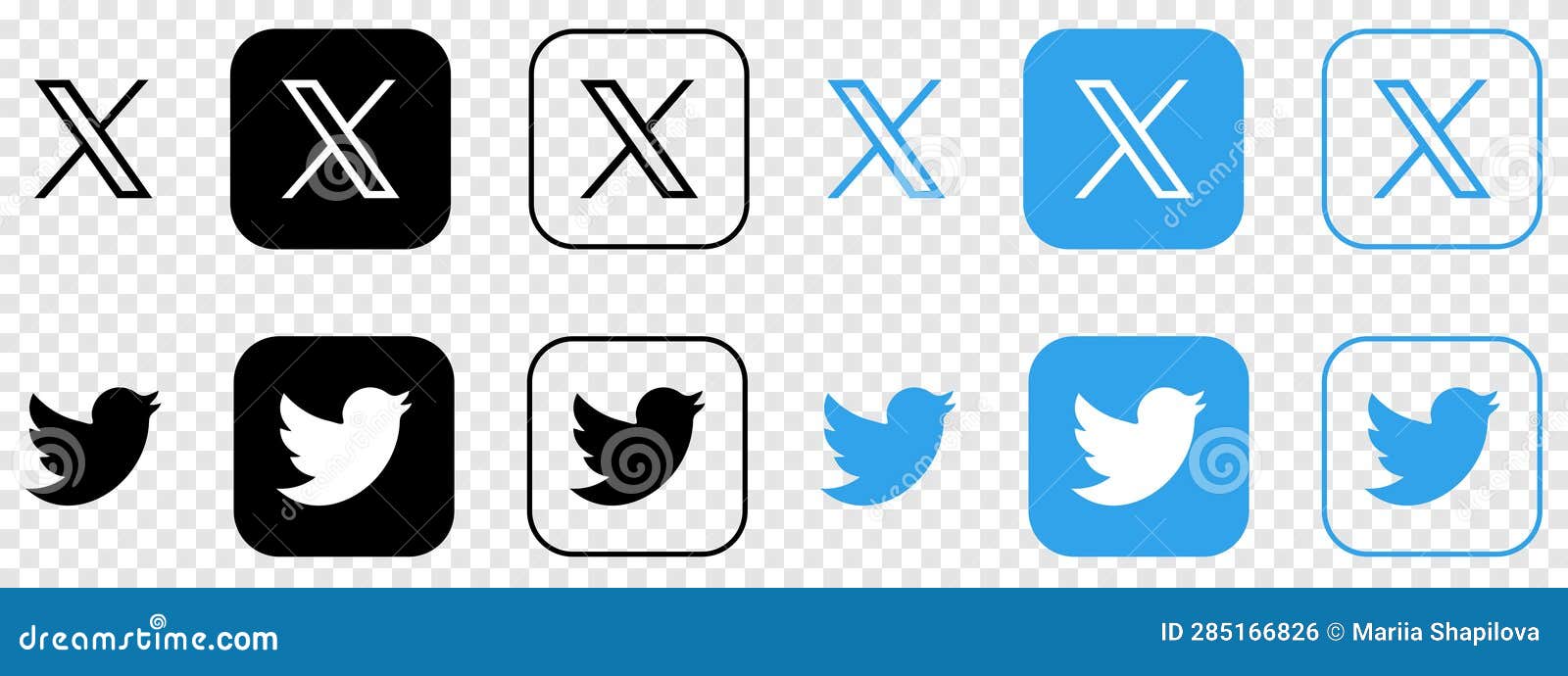 Twitter old and new logos editorial photo. Illustration of round ...