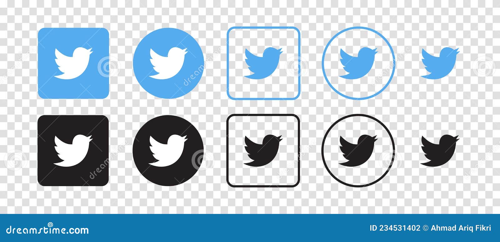 Twitter Vector Logo Icon Set. Vector Illustration Editorial Photography ...