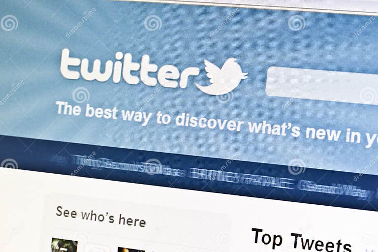 Twitter website editorial photography. Image of digital - 18317317