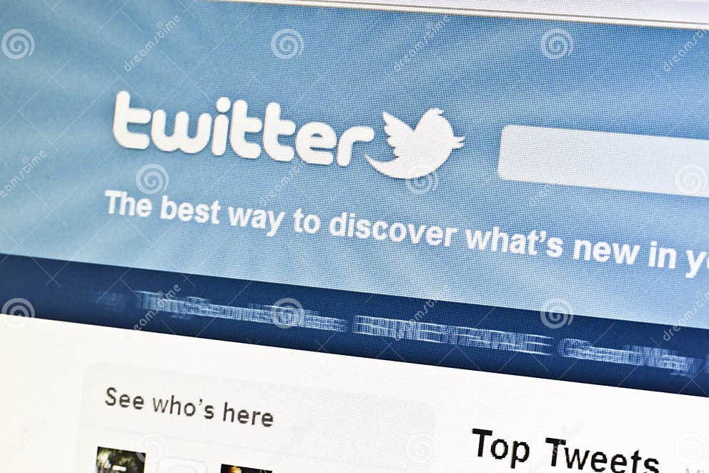 Twitter website editorial photography. Image of digital - 18317317