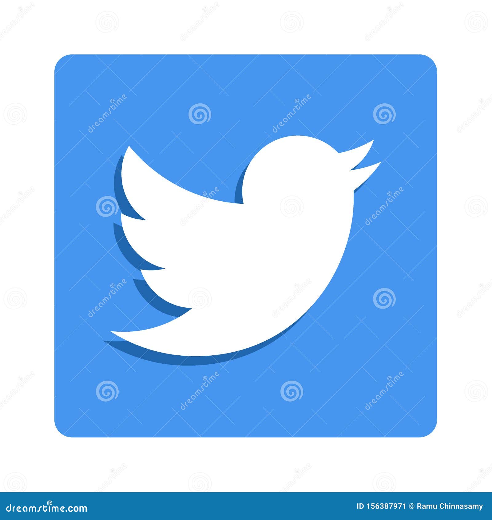 Twitter icon button logo editorial photo. Illustration of application ...