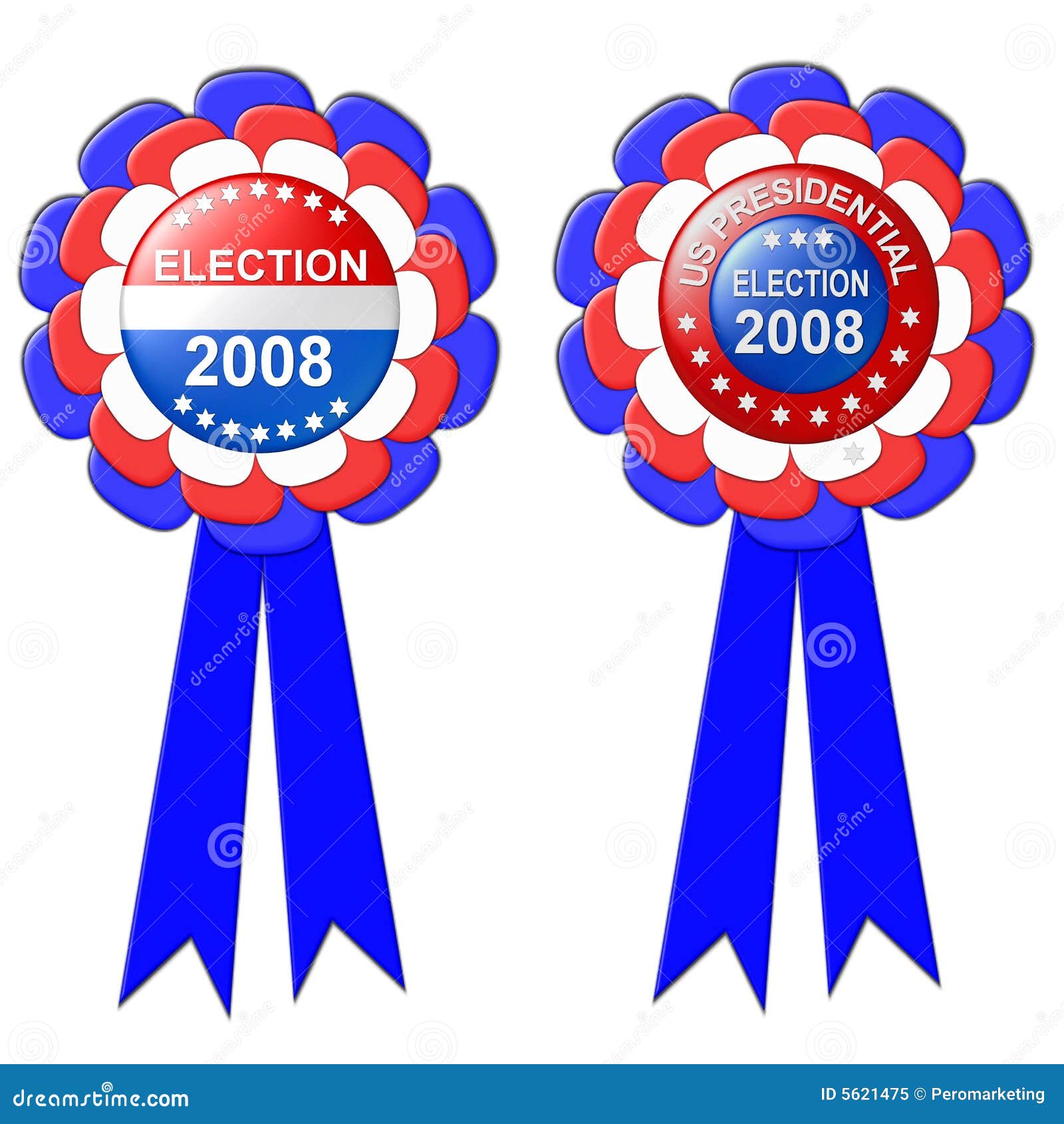 Two 2008 election ribbons stock illustration. Illustration of ...