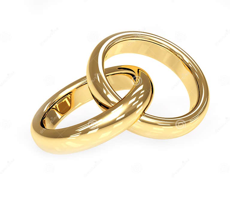 Two 3d gold wedding ring stock illustration. Illustration of nuptials ...