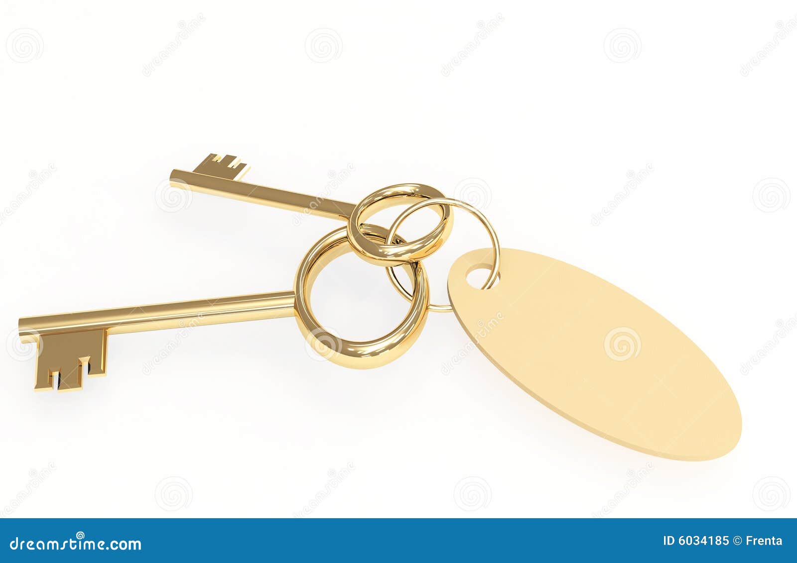 Two 3d Golden Keys with Label Stock Illustration - Illustration of loan ...
