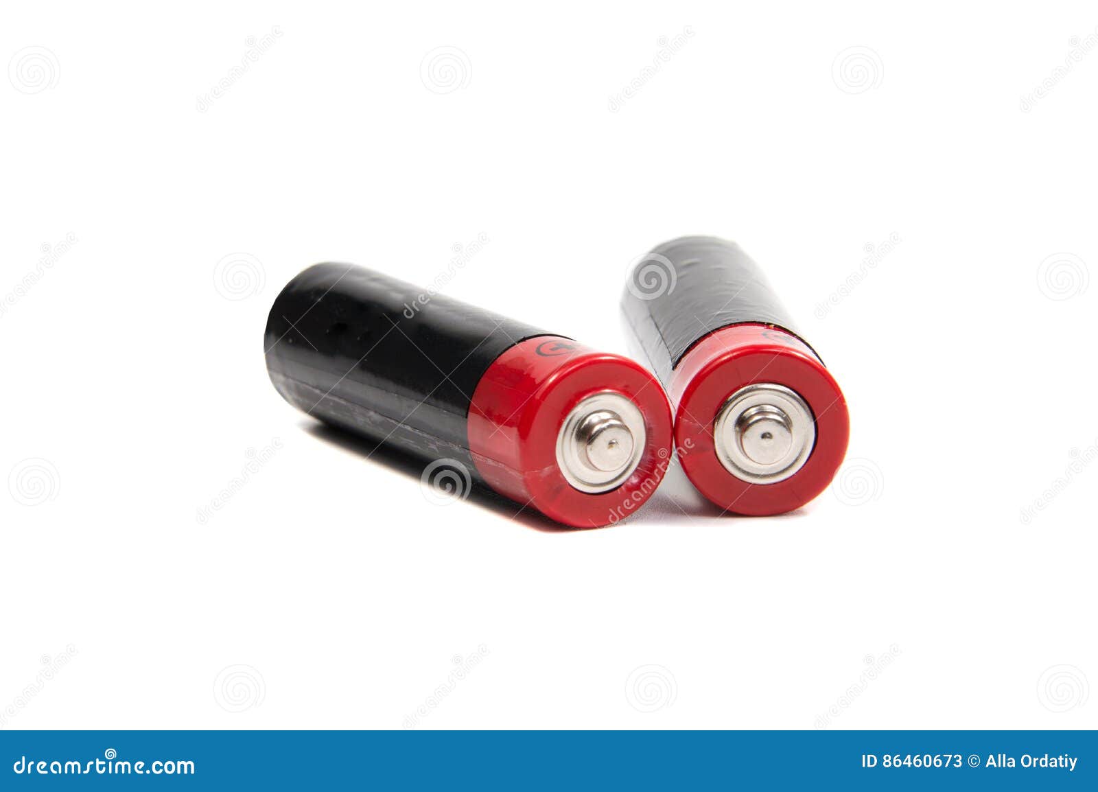 Two AA Battery Isolated on White with Clipping Stock Image - Image of ...
