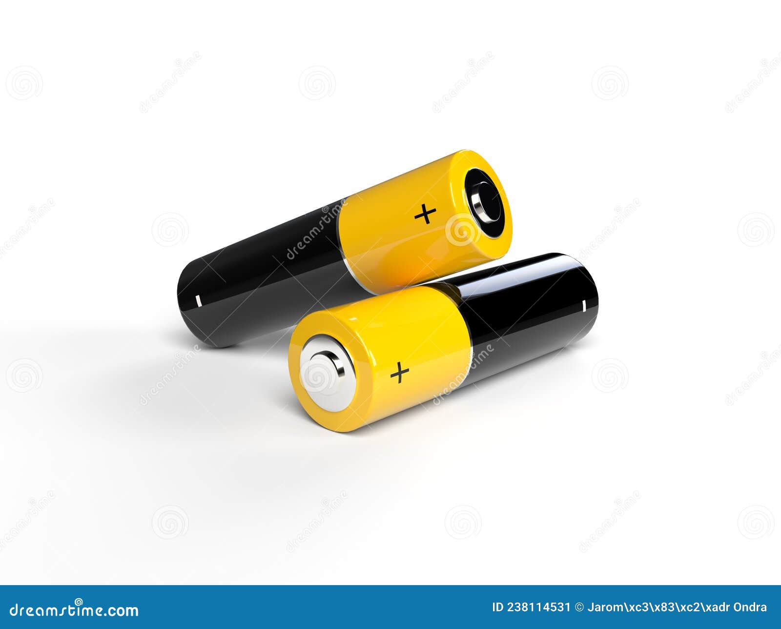 Two AA Size Batteries Isolated on White Bakground. Stock Illustration ...