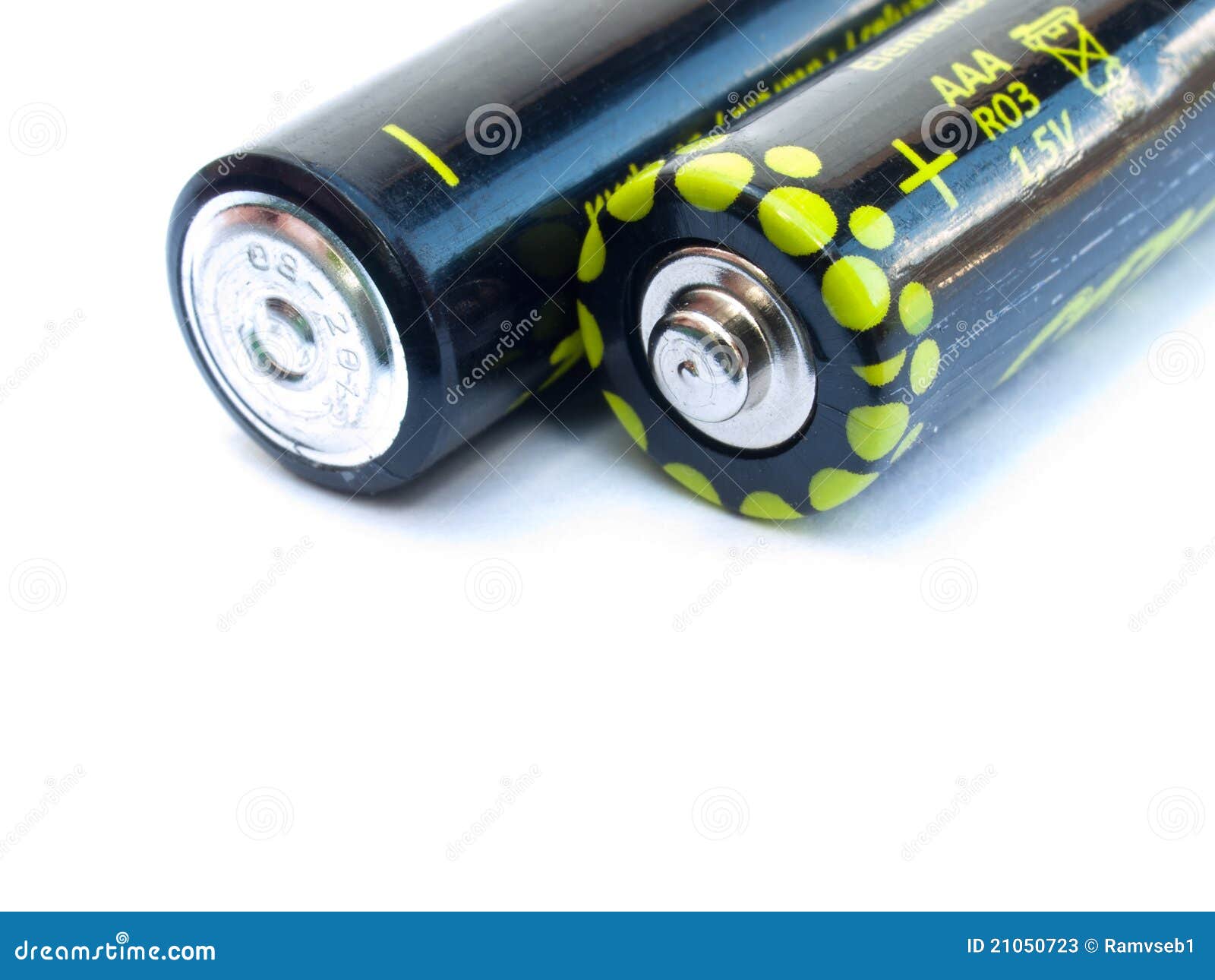 Two AAA batteries stock image. Image of metal, close - 21050723