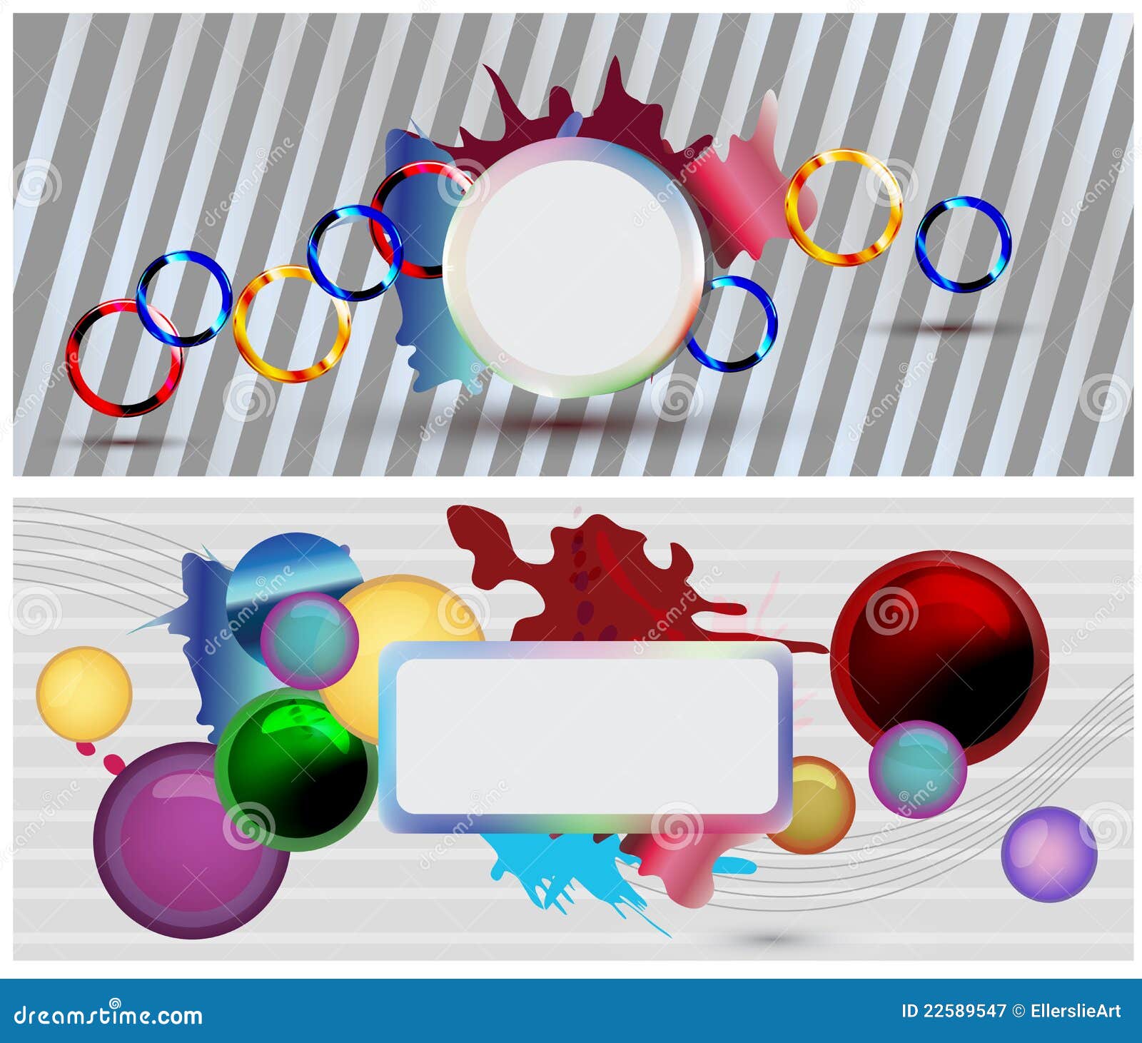 Two Abstract Banners with Space for Text Stock Vector - Illustration of ...