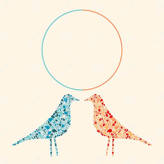 Two Abstract Birds with Circle for Your Design Stock Vector ...