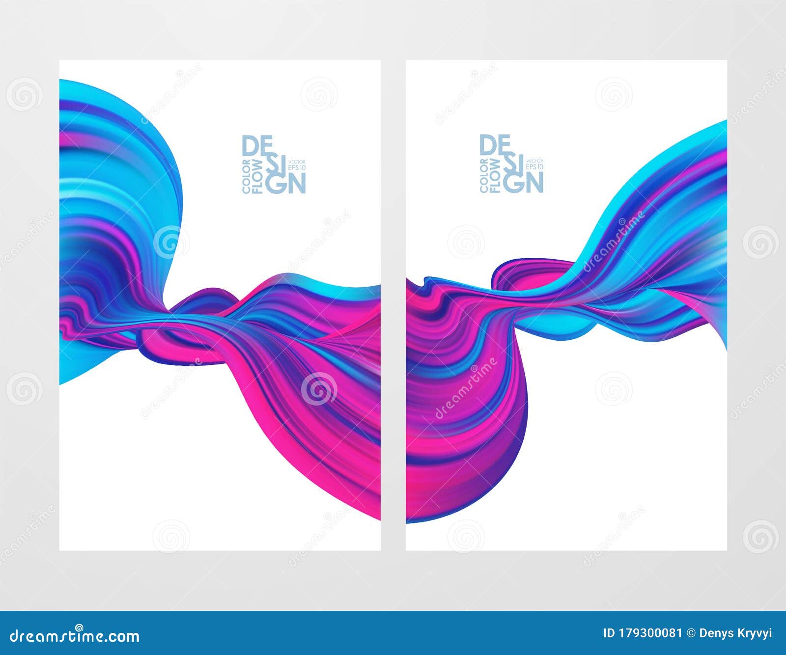 Two Abstract Colorful Flow Backgrounds. Modern Design Stock Vector ...