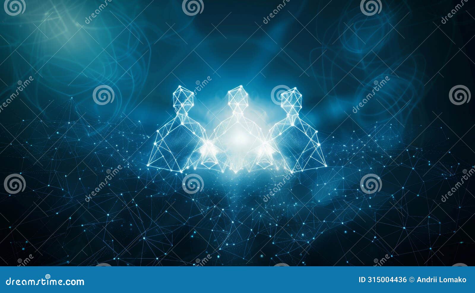 Two Abstract Figures in Dark Background Stock Photo - Image of concept ...