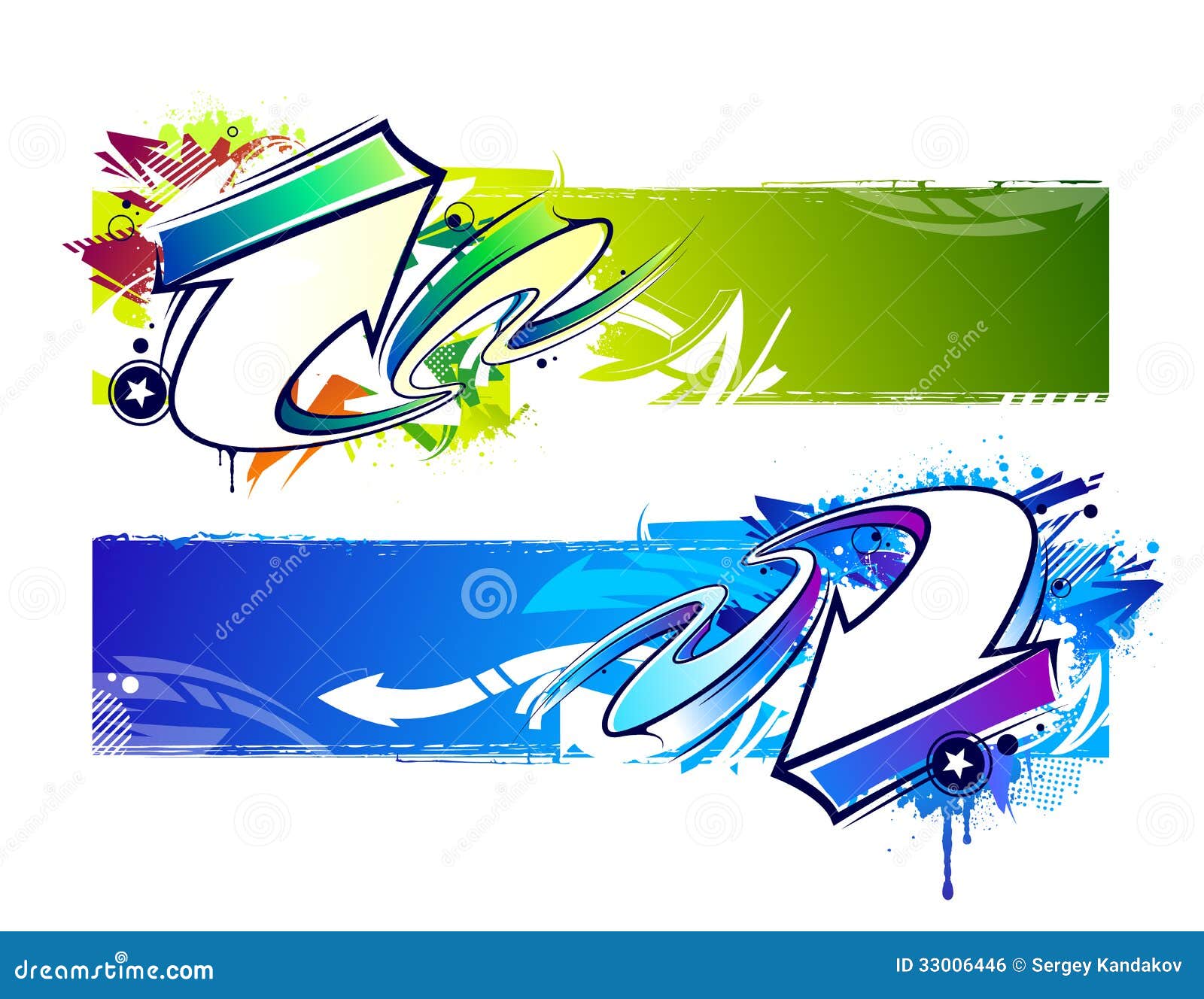 Two Abstract Graffiti Banners Stock Vector - Illustration of grunge ...