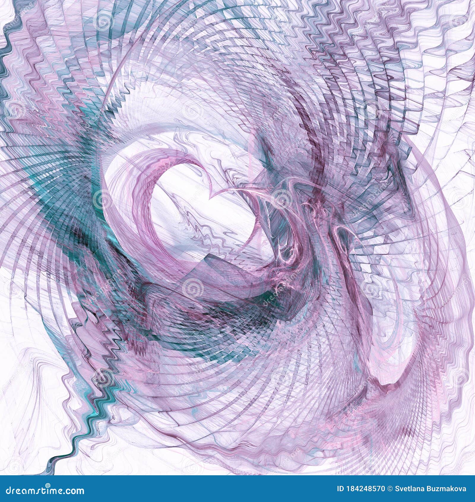 Two Abstract Hearts on a Delicate Openwork Background. Abstract Fractal ...