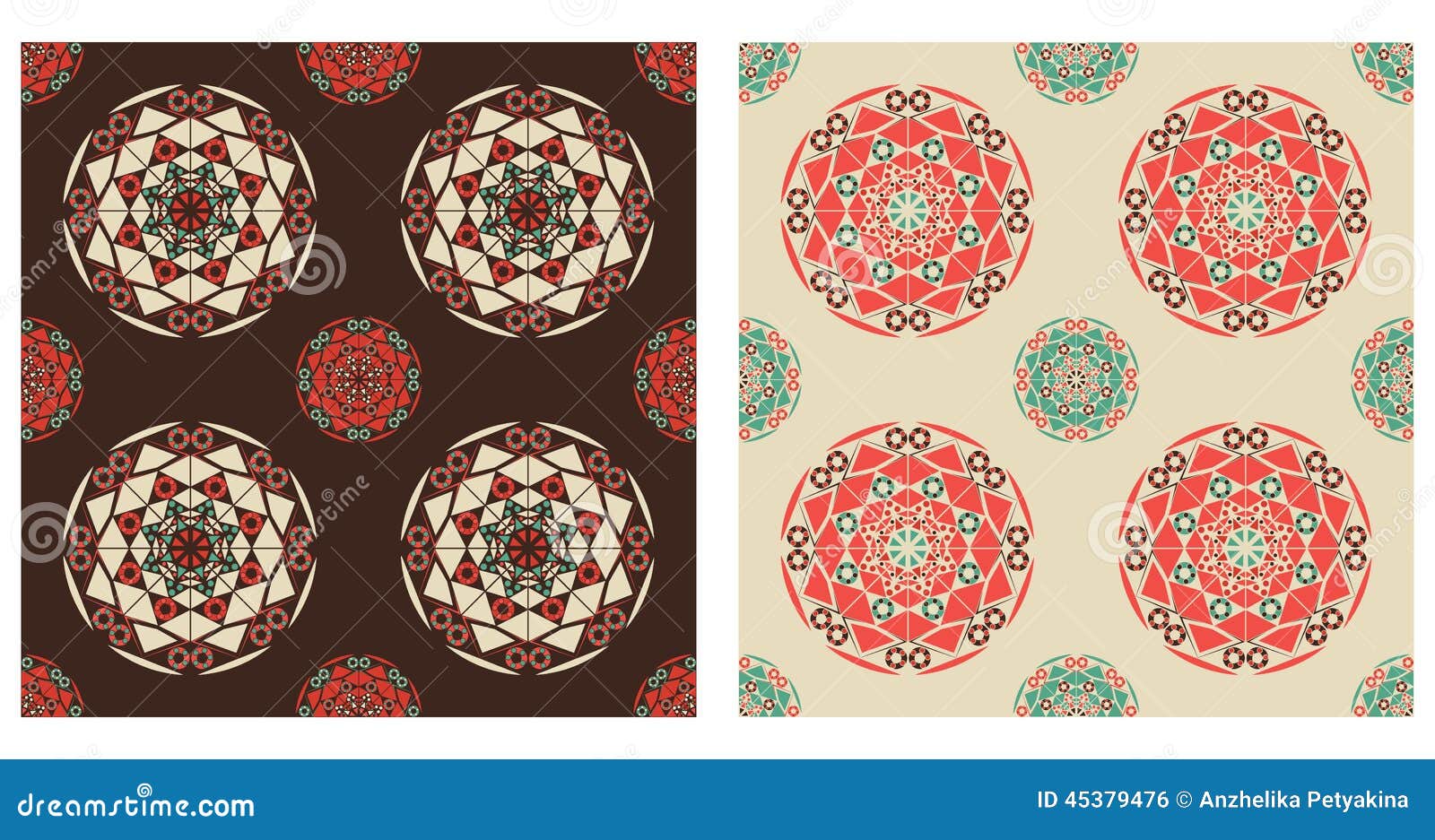 Two Abstract Patterns Seamless Stock Vector - Illustration of moorish ...