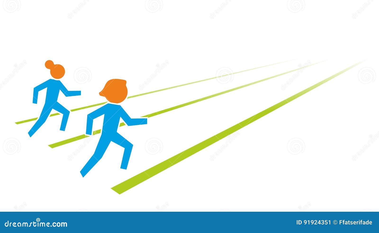 Two abstract runners stock illustration. Illustration of competition ...