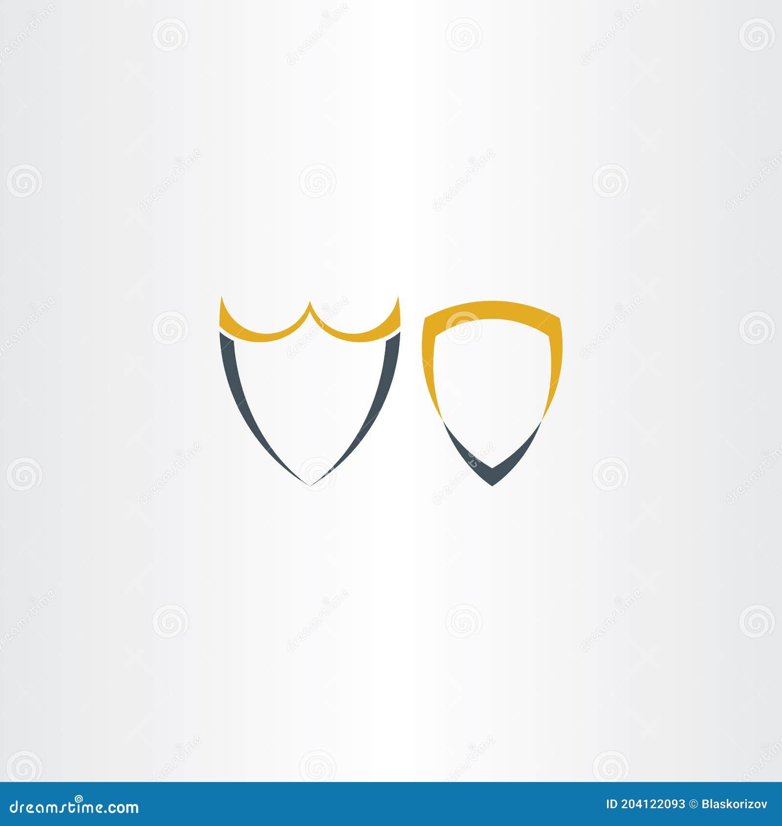 Two Abstract Stylized Shield Icons Stock Vector - Illustration of icons ...