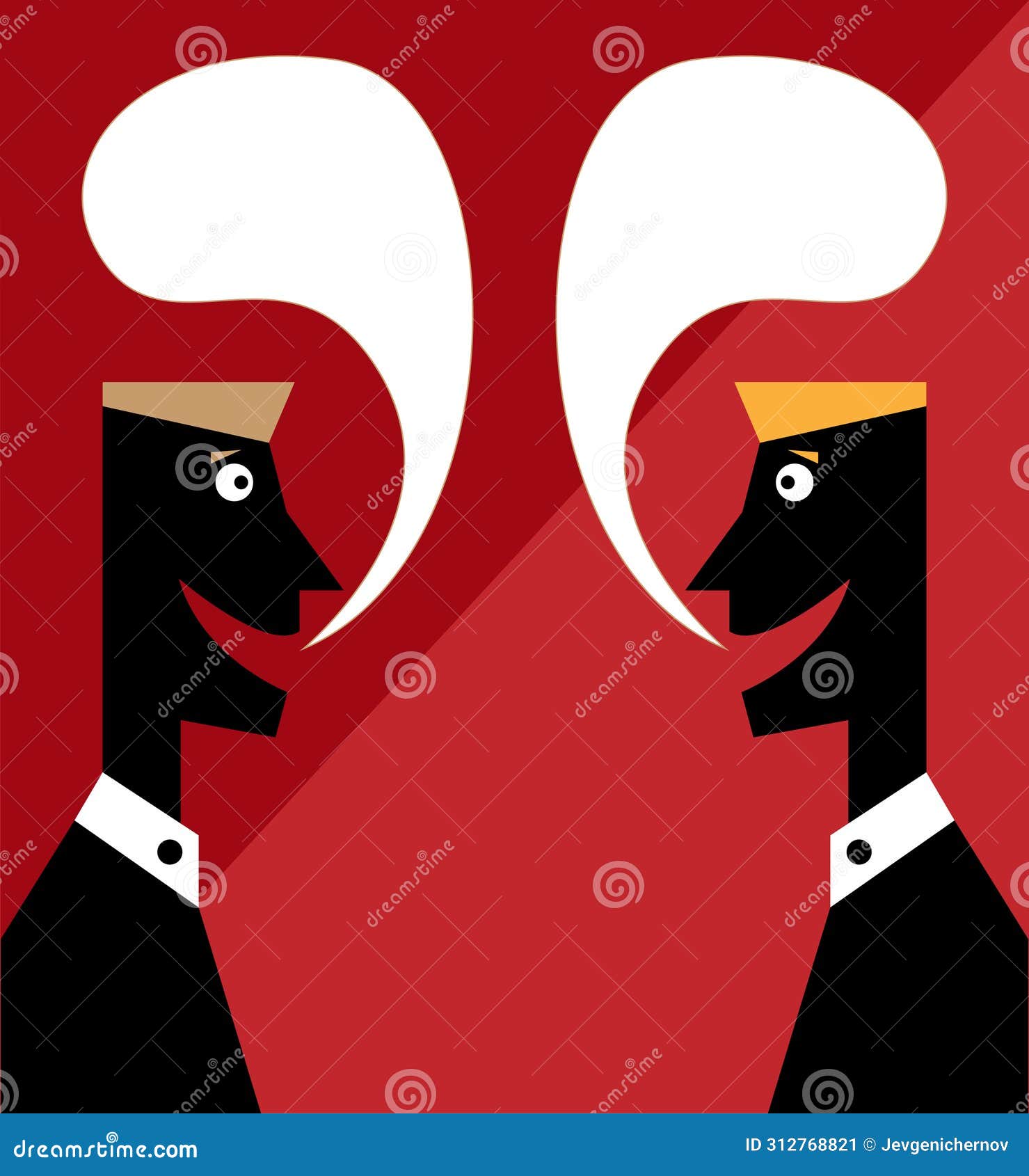 Two Abstract Talking Business People with Speech Bubbles Stock Vector ...