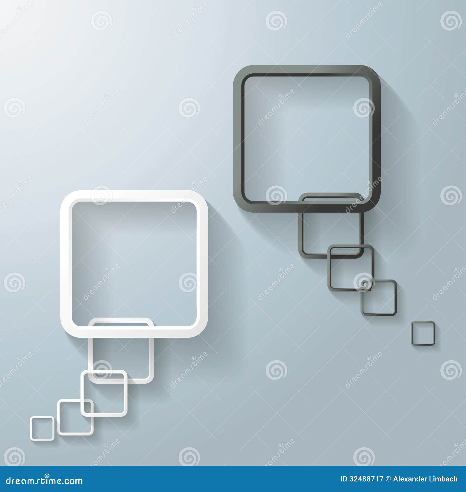 Two Abstract White and Black Rectangle Speech Bubble Stock Vector ...