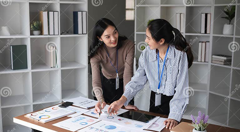 Team of Accountant Collaborating and Exchanging Ideas in Modern Office ...