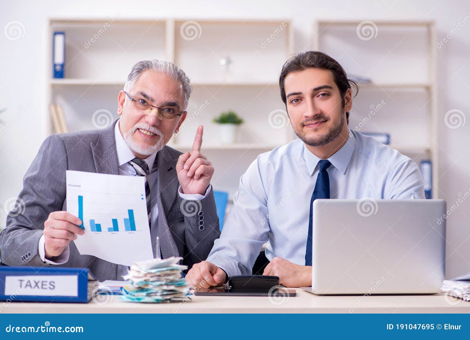 Two Accountants Working in the Office Stock Image - Image of consultant ...