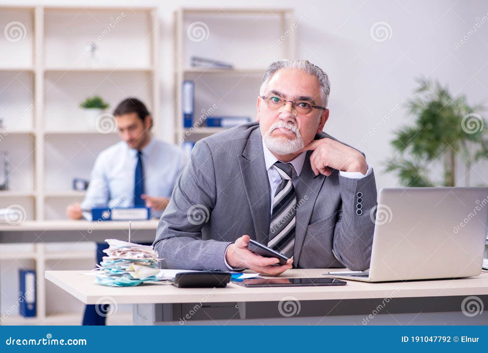 Two Accountants Working in the Office Stock Photo - Image of pile ...